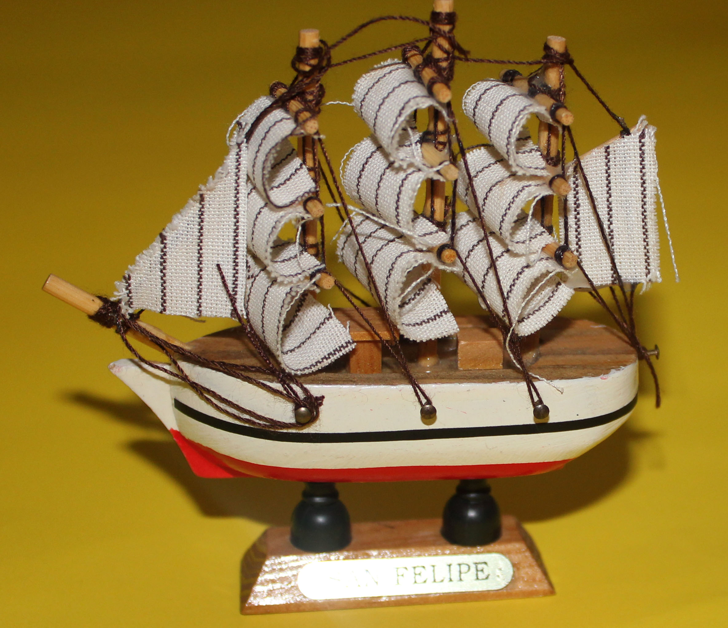 Miniature Wooden Model Ship - Nautical Decor - San Felipe Vintage on Luulla