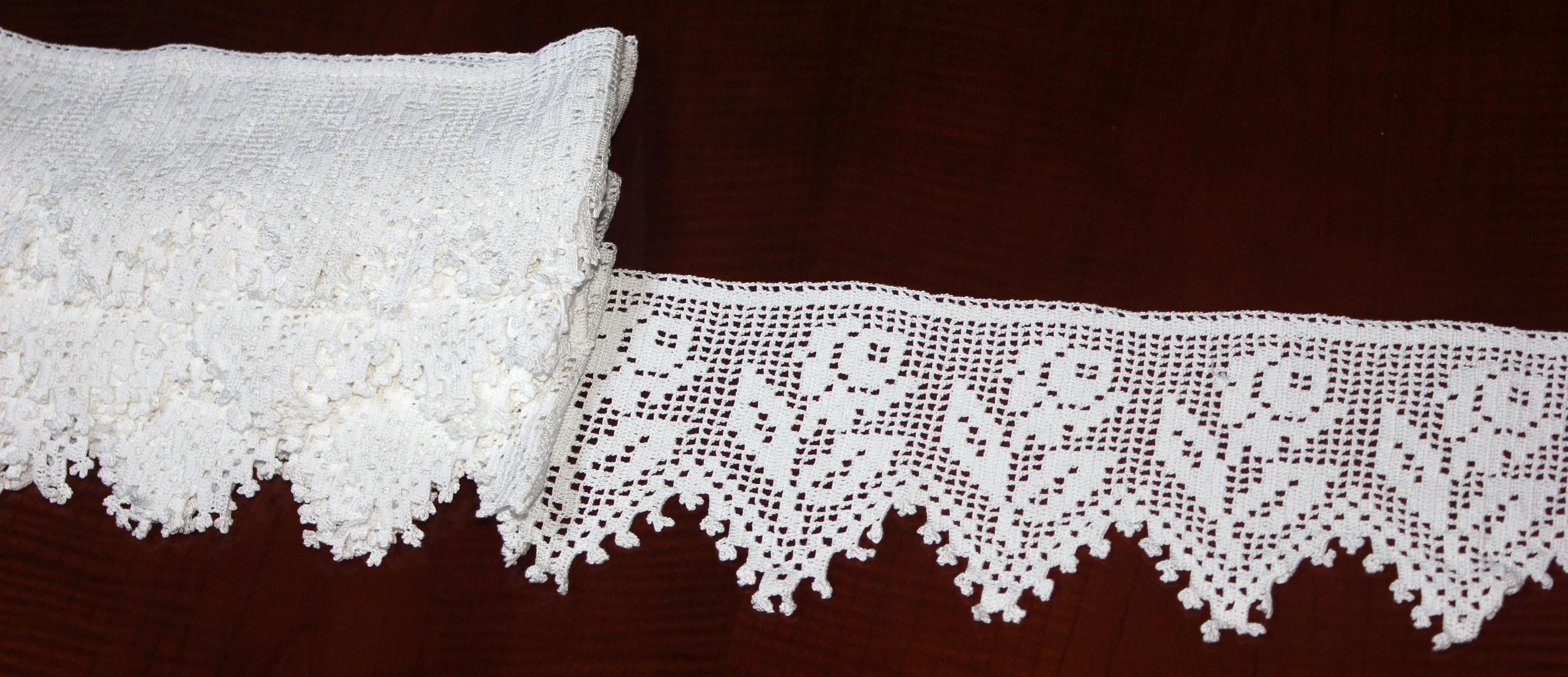 Lace Hand Crochet Trim Edge Two Pieces on Luulla